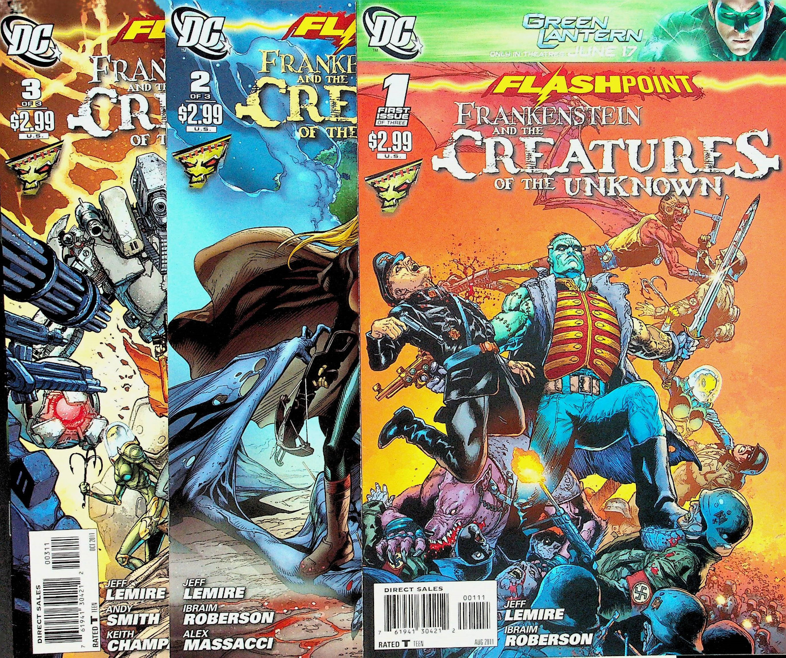 Flashpoint - Frankenstein and the Creatures of the Unknown 3-issue series | eBay