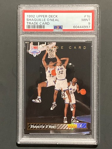 1992 Upper Deck Trade Card Shaq Shaquille O'Neal #1b RC PSA 9 Four Sharp Corners | eBay
