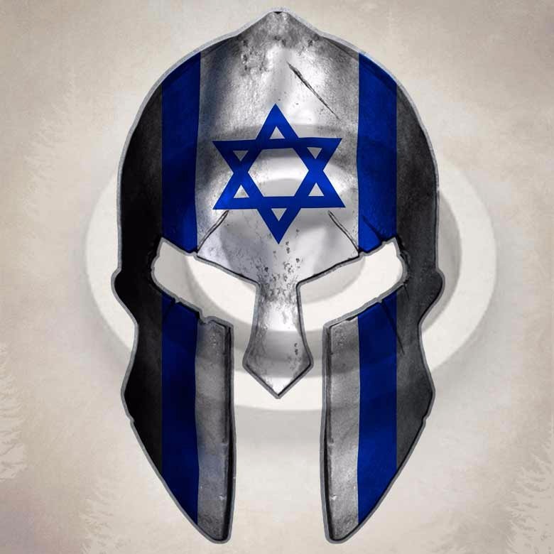 Israel Flag Spartan Helmet Sticker Israeli Star Decal Jerusalem Judaism ...