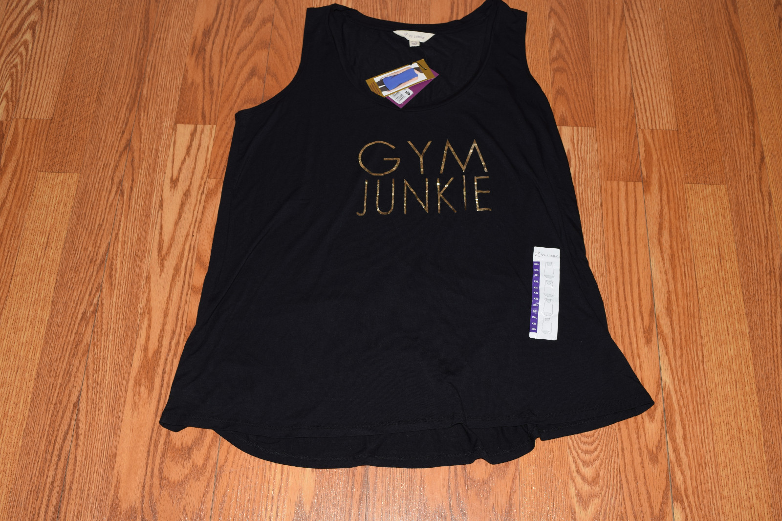 NWT WOMENS Z BY ZOBHA Black Gym Junkie Tank Top Shirt 2XL XXL | eBay