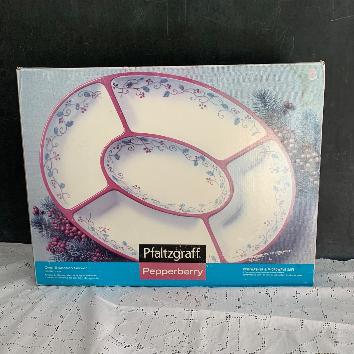 buy prices Pepperberry Pfaltzgraff Huge Pepperberry Server, NIB