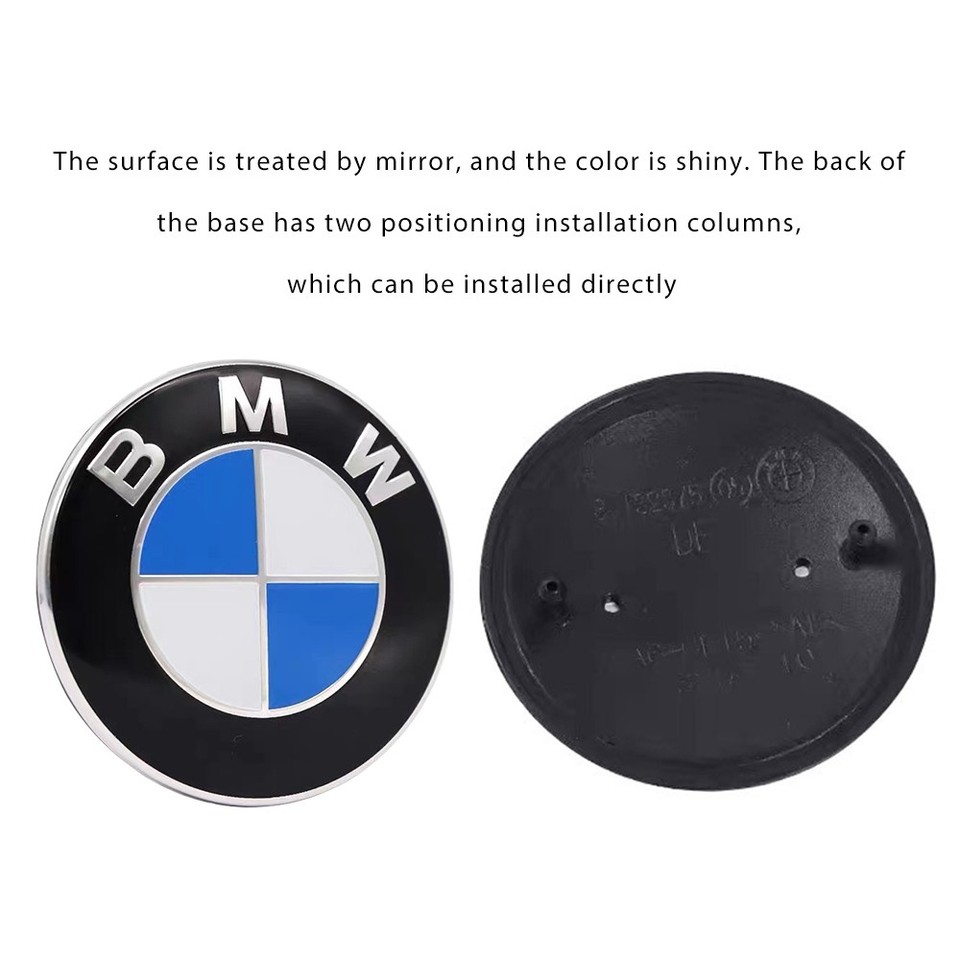 For BMW 74mm 82mm White Blue Emblem Badge BONNET Hood Front Rear Trunk ...