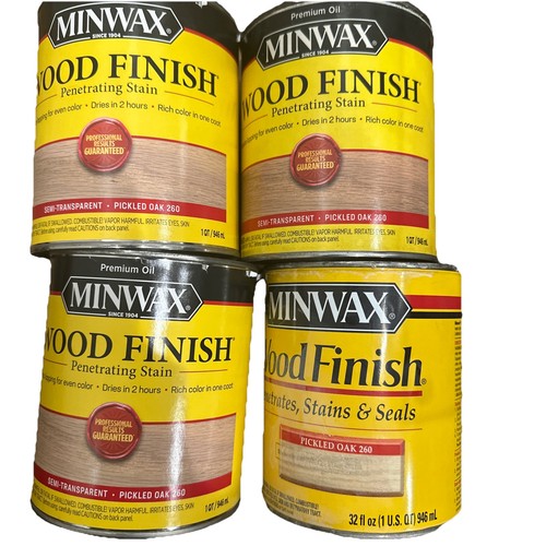 Minwax Pickled Oak 260 New 1 Quart Stain Wood Finish Discontinued Fast ...