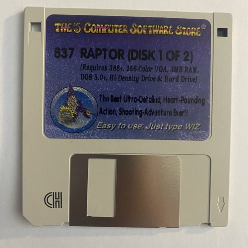Raptor Call Of The Shadows Id Software 1994 on 3.5” Floppy Disks 1 & 2 ...