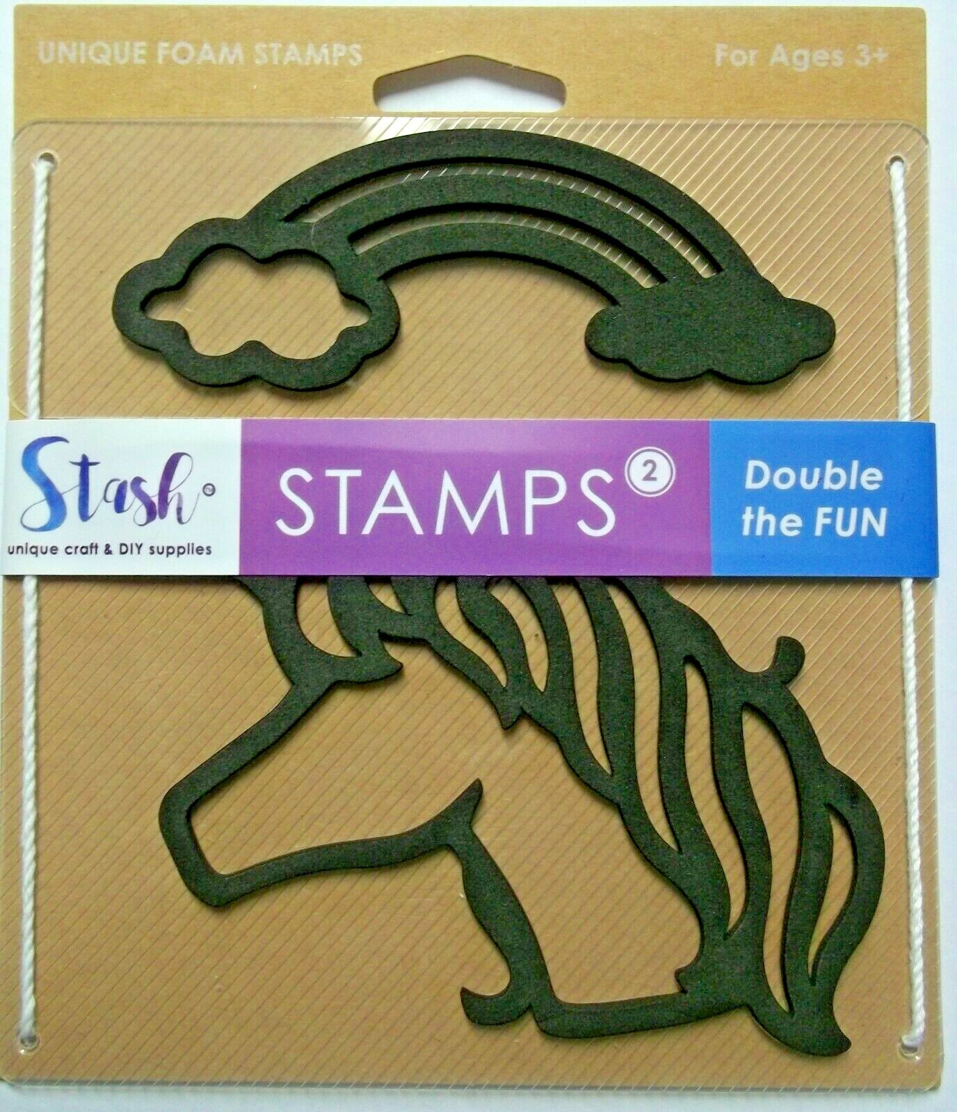 Stash Stamps Set of 2 Unicorn and Rainbow Foam mounted on Plastic | eBay