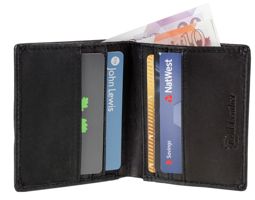 Mens Slim Leather Wallet RFID SAFE Contactless Card Blocking ID ...