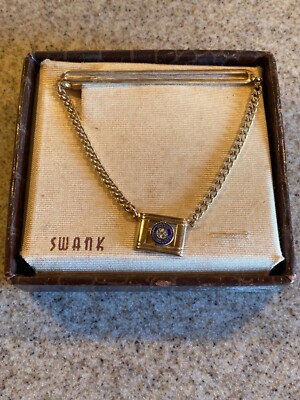 Vintage Gold Tone Swank Rotary International Tie Clip Bar Pin Brooch ...