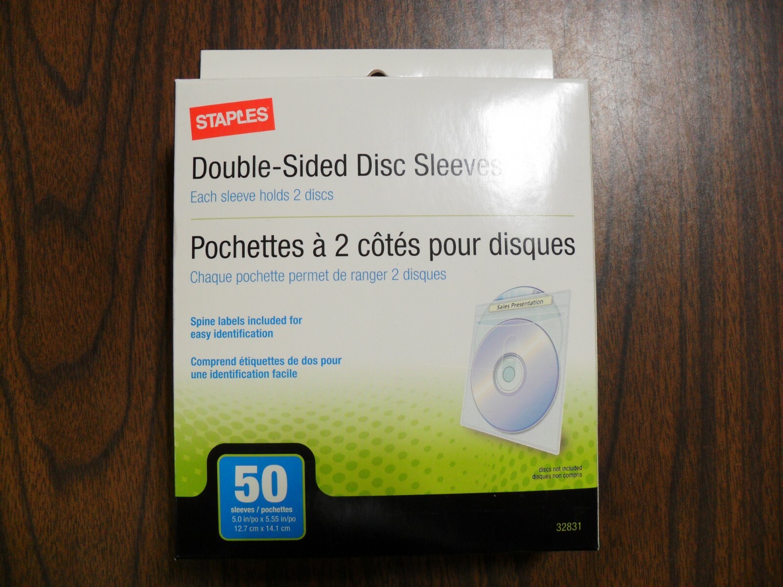 50 CD DVD Double-sided 2 Discs Refill Sleeves Staples Spine Labels ...