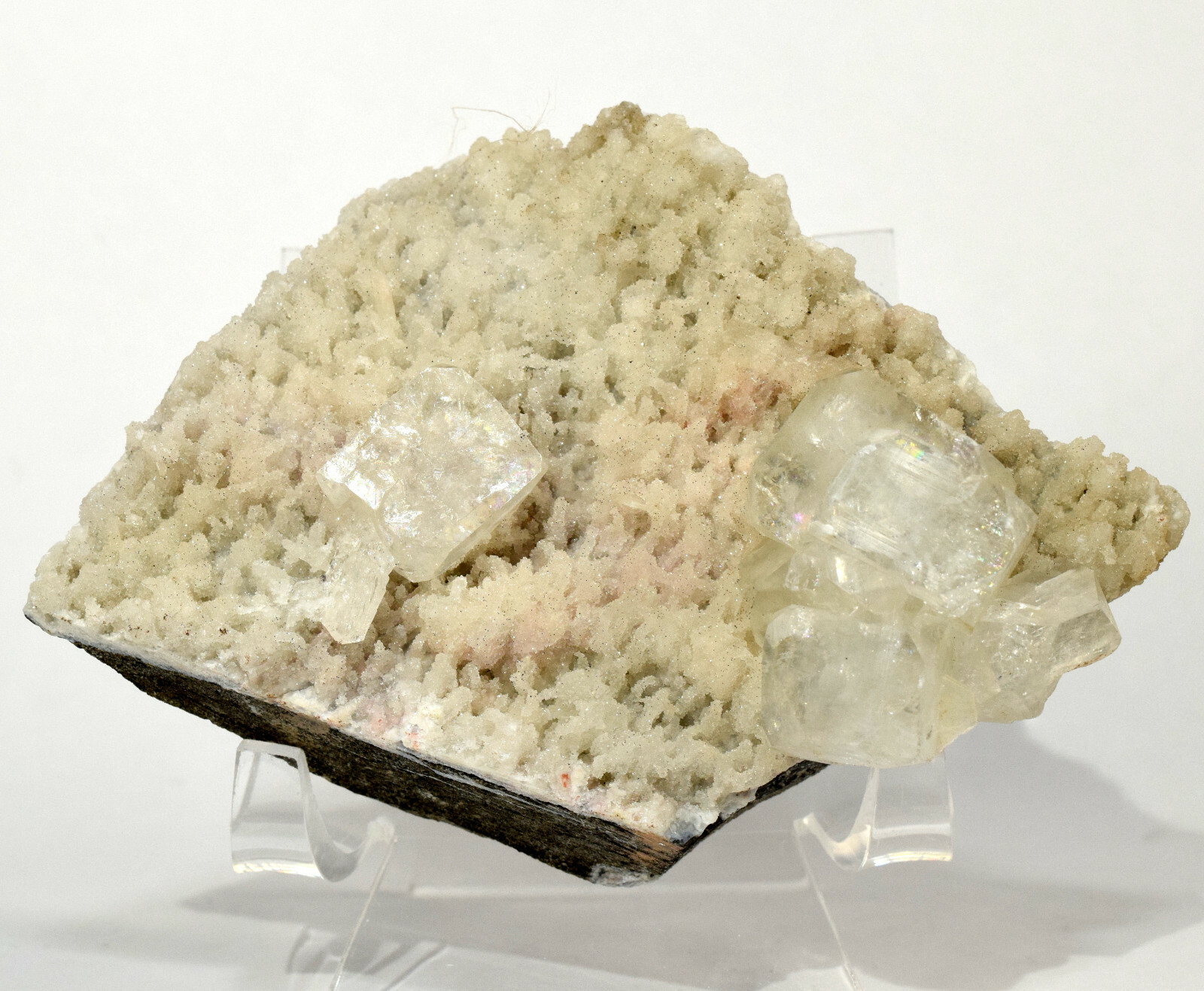 235g Klare Apophyllit Druzy Kristalle Auf Matrix Natur Zeolith Mineral - Indien | eBay.de