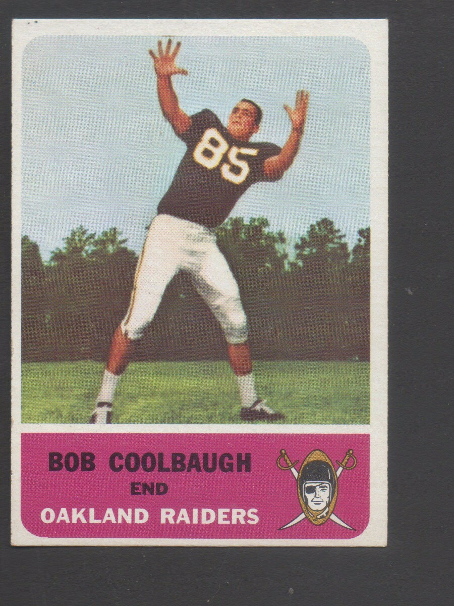 1962 Fleer Football Card #69 Bob Coolbaugh-Oakland Raiders Near Mint ...