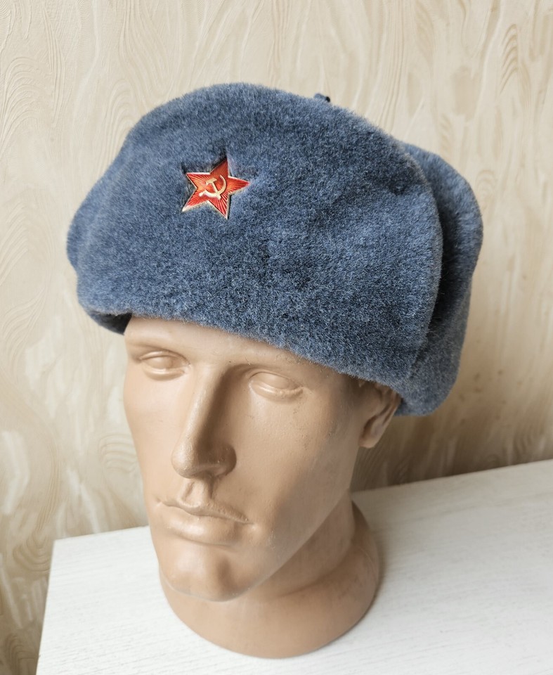 USSR Vintage Russian Army Ushanka Winter Hat USSR Cockade Star Size ...