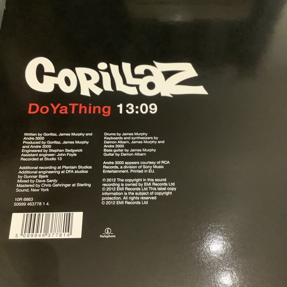 Gorillaz-Do Ya Thing 10” Vinyl/Postcard Record Store Day 2012 Rare ...