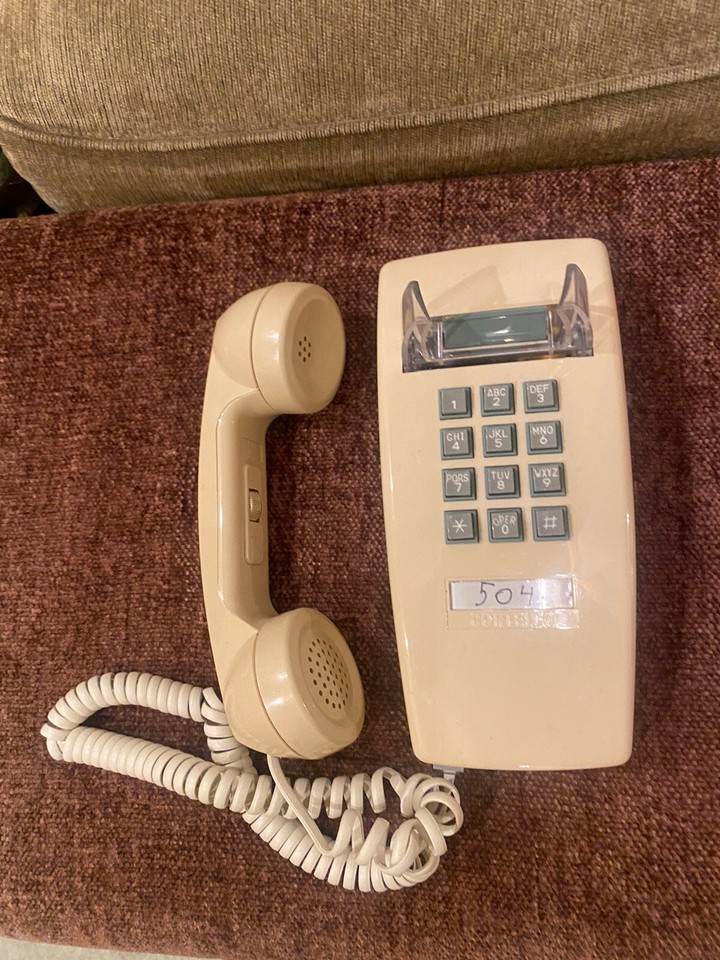 Vintage Cortelco Push Button Wall Phone Tan | eBay