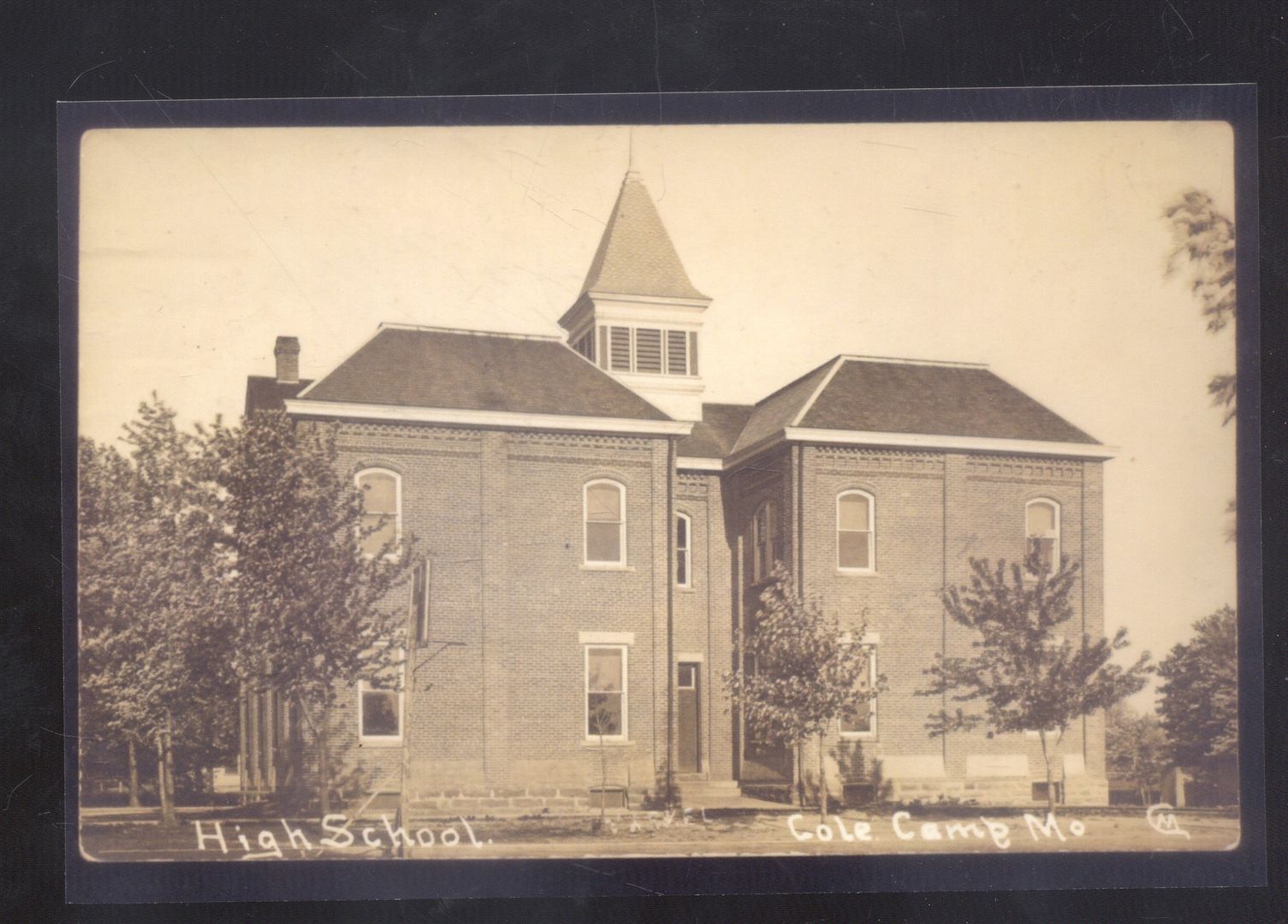 REAL PHOTO COLE CAMP MISSOURI HIGH SCHOOL BUILDING MO. POSTCARD COPY | eBay