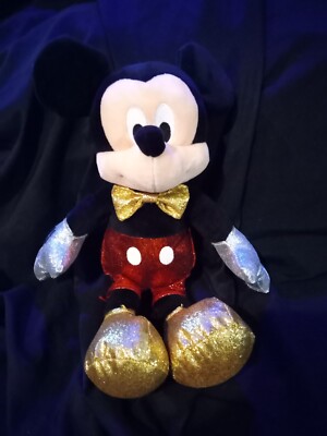Mickey Mouse Sparkle TY Beanie Babies Walt Disney World Glitter Mickey ...