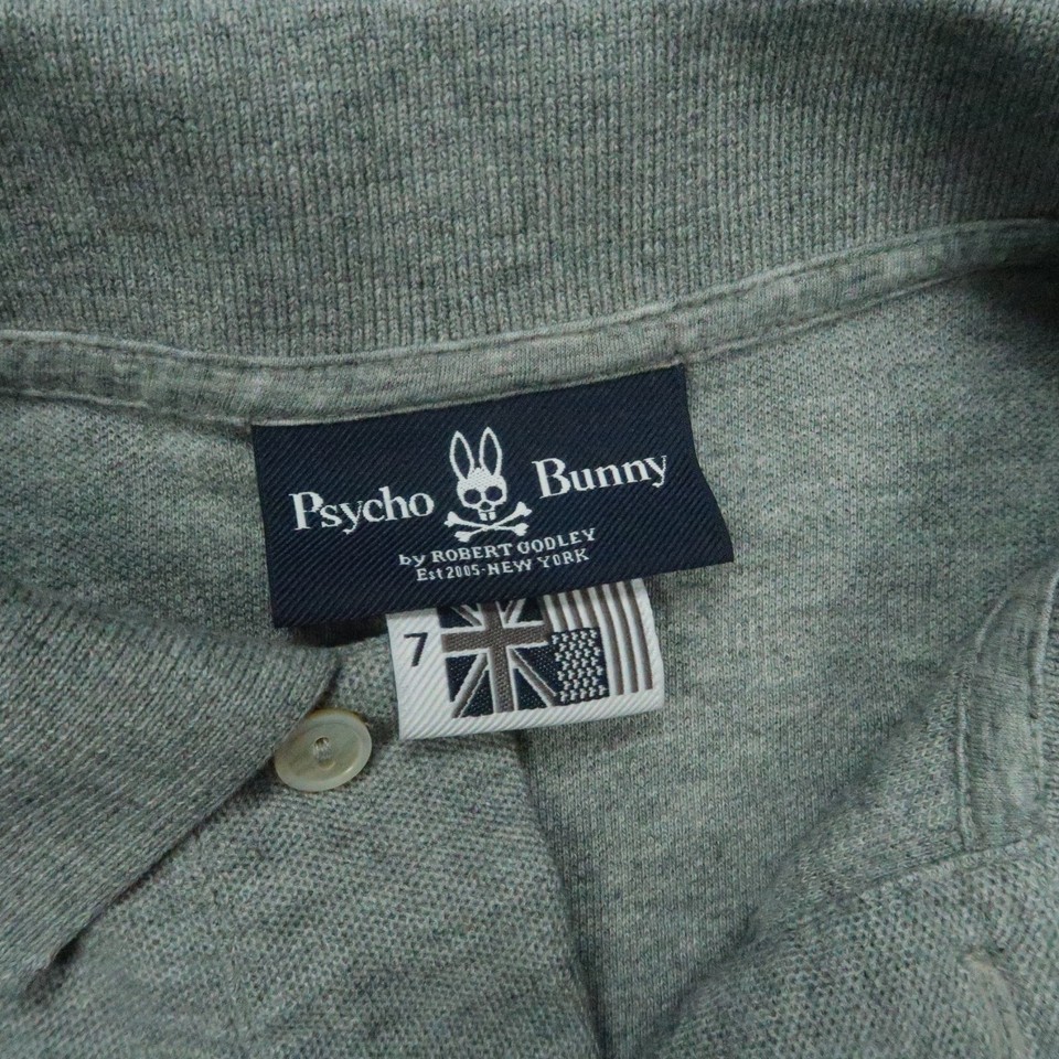 Psycho Bunny Shirt Mens Large Gray Short Sleeve Polo | eBay