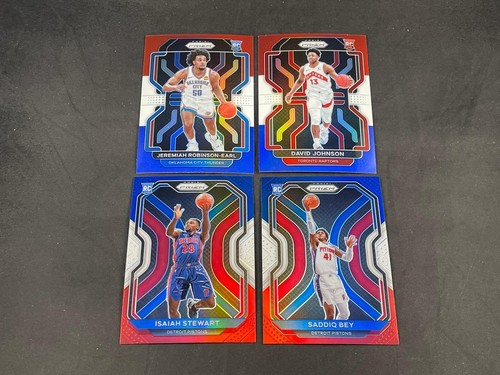 4 CARD 2020-21 21-22 PANINI PRIZM ROOKIE RED WHITE BLUE PRIZMS PARALLEL ...