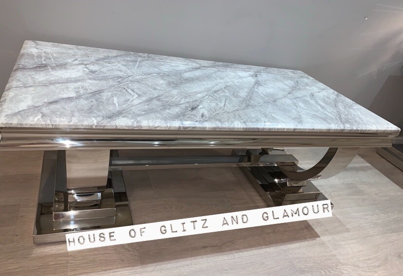 Grey Marble Coffee Table Brand New 120cm X 60cm X 42cm Arianna | eBay UK