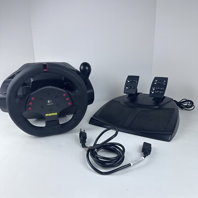Logitech MOMO Racing E-UH9 Force Feedback Steering Wheel & Pedals Race ...