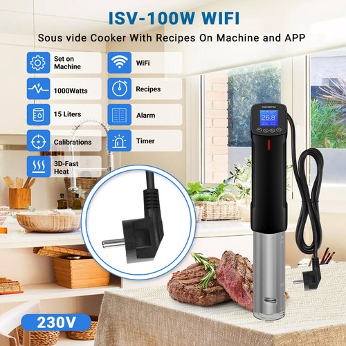WIFI Sous Vide Cooker 1000W Precision Immersion Circulator Slow Cooking ...