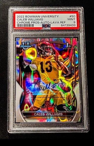 2022 Bowman U Chrome Caleb Williams 1st Lava Refractor Auto /199 | eBay