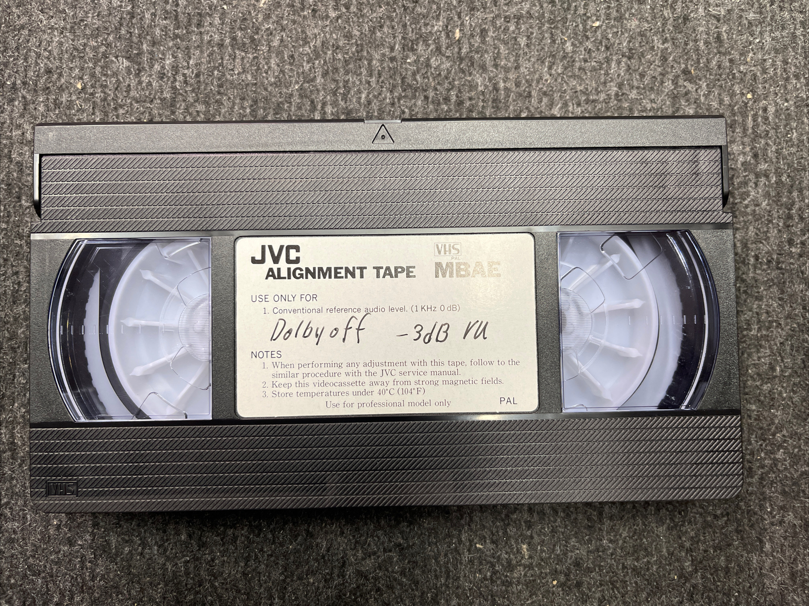 JVC VHS PAL Alignment Tape Videorecorder Kassette Messband Testkassette ...