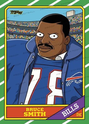 Bruce Smith Homer's Heroes Simpsons 1986 Rookie Custom Trading Card ...