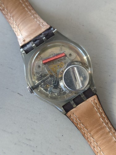 Swatch Watch ORIGINALS BLUE CHOCO GM415 Unisex 34mm 2008 Leather Strap ...