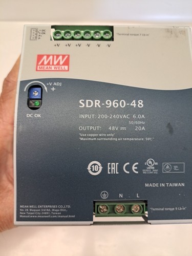 3 pcs MEANWELL SDR-960-48 DIN rail power supply USED | eBay