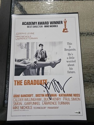DUSTIN HOFFMAN SIGNED 'THE GRADUATE' 12x18 MOVIE POSTER COA JSA | eBay