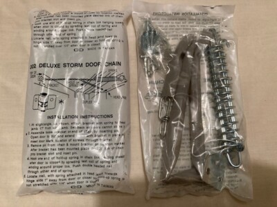 DELUXE Storm Screen Door CRASH Chain Stop Springs (2) ~ New FREE SHIP ...