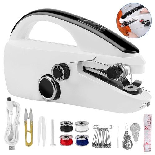 DIY Mini Sewing Machine Electric Stitch Portable Hand Cordless Travel ...