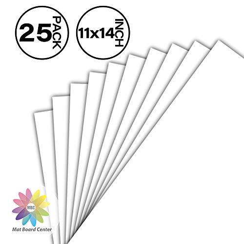 Mat Board Center Pack of 25 11x14 White Backing Boards - 4-ply ...