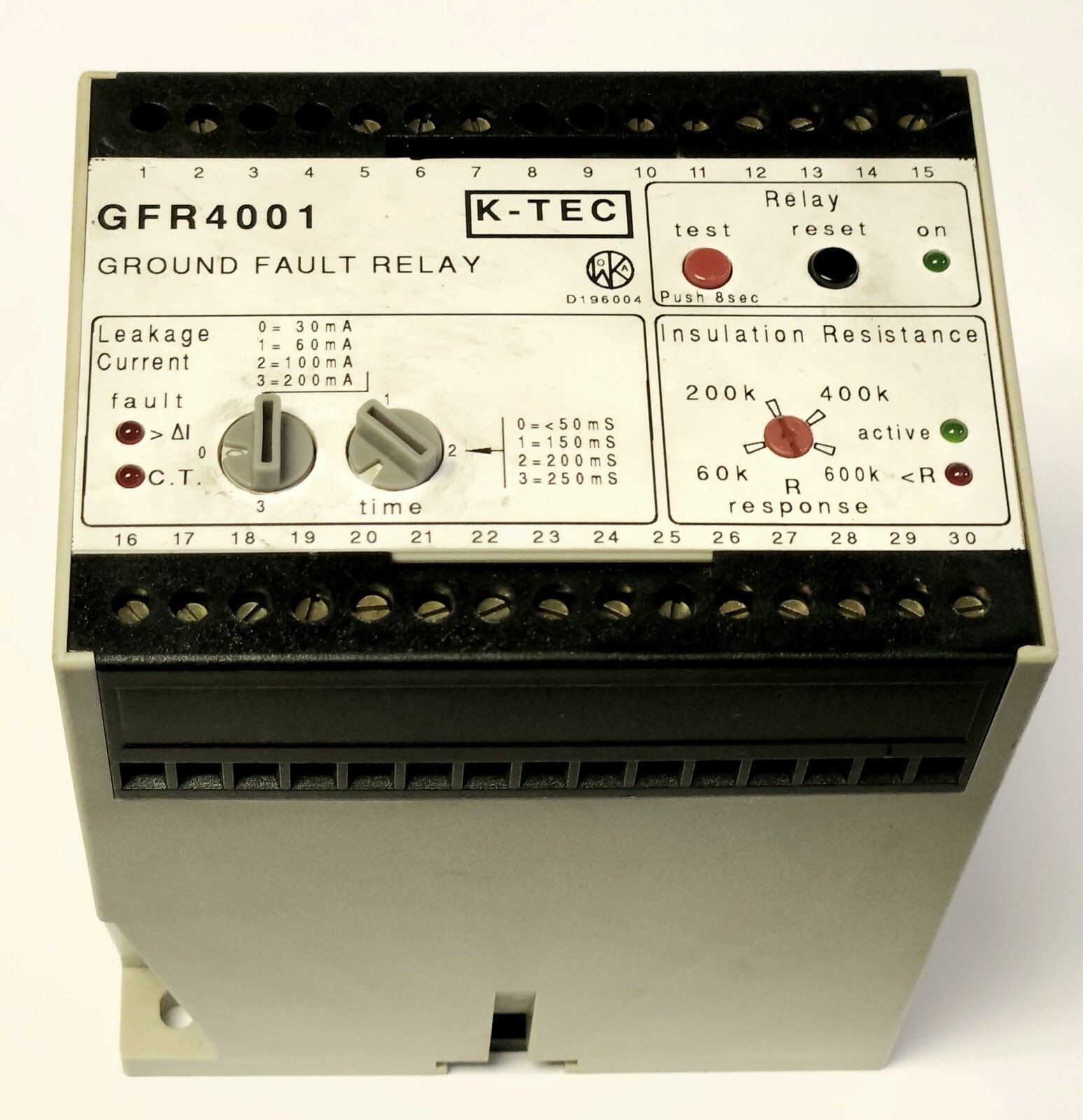 K-TEC GFR4001 Ground Fault Relay Module 24 110 VAC Littelfuse ...