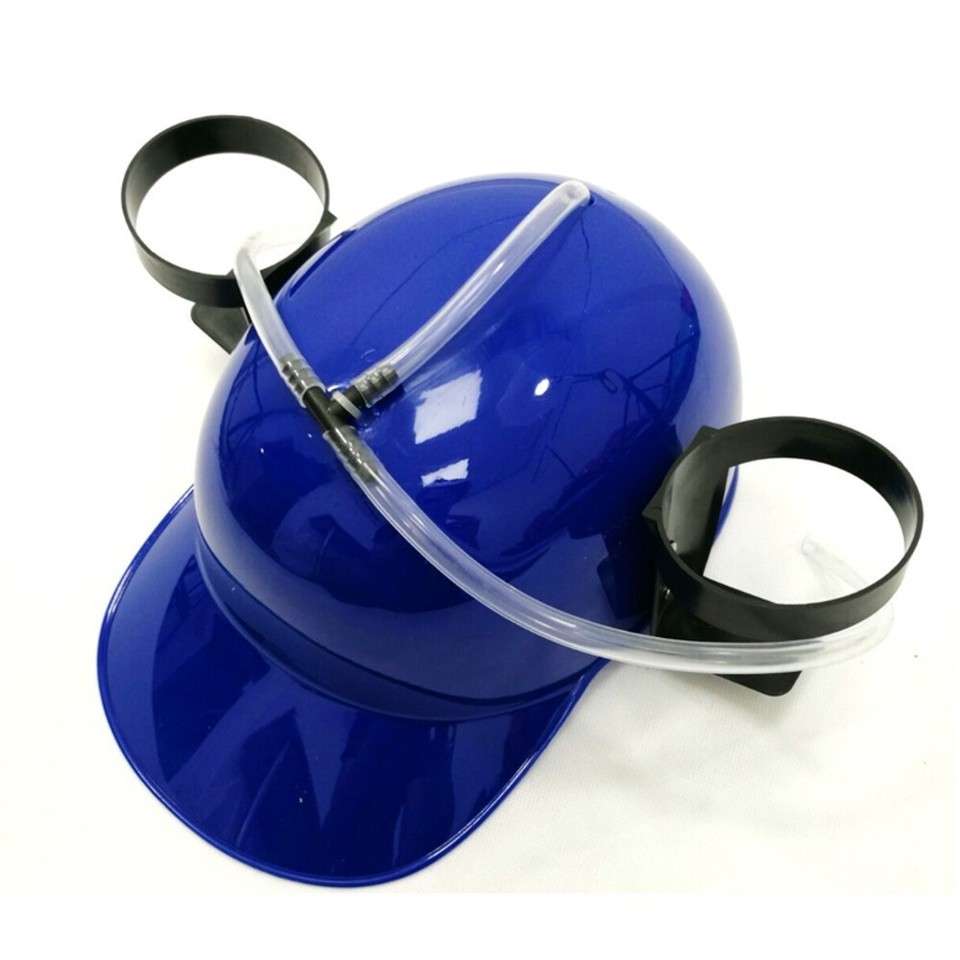 Blue Novelty Drinking Helmet Beer Hat Stag Do Soda Holder Hen Party ...