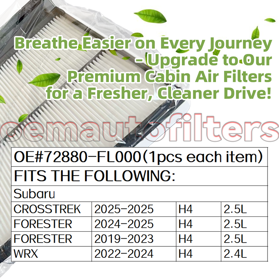 OEM Cabin Air Filter for 2019-2025 Subaru Forester H4 2.5L CFA12775 ...
