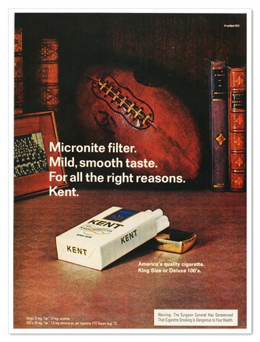 Print Ad Kent Cigarettes Lorillard Micronite Filter Vintage 1972 ...