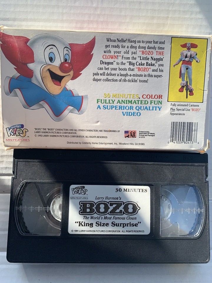 Larry Harmon's Bozo (VHS, 1992) The World's Most Famous Clown King Size ...