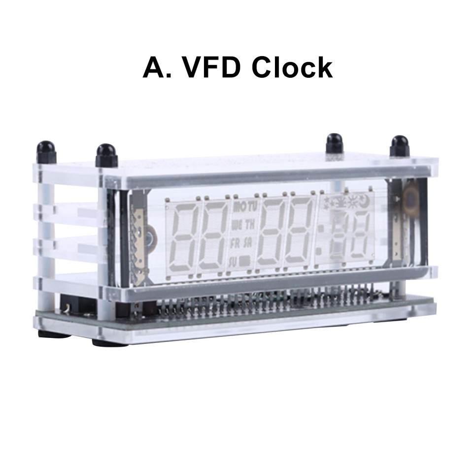Vintage VFD Tube Clock Transparent Screen Display w/ RGB Colorful ...