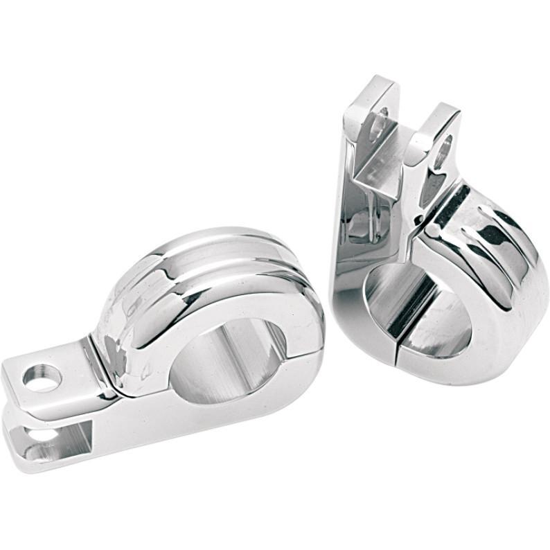 Drag Specialties 2-Piece Billet Footpeg Clamps for Harley w/ 1 1/4 ...