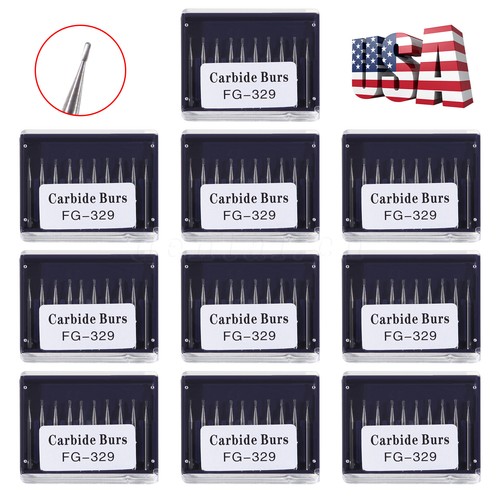 100PCS Dental Carbide Bur FG 329 Pear for High Speed Handpiece Friction ...