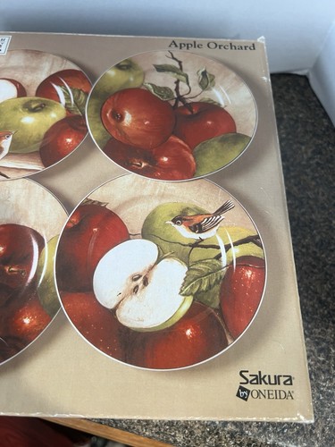 Sakura Oneida David Carter Brown Apple Orchard Salad Dessert Plates Set ...