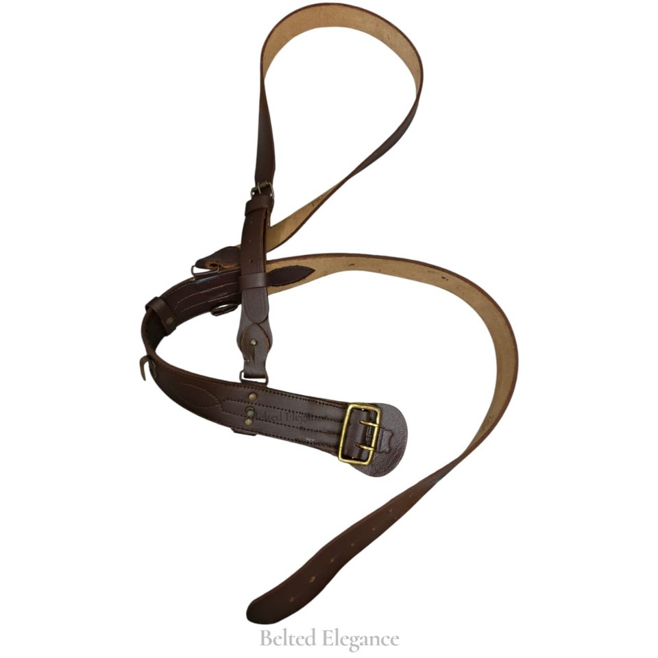 SAM BROWNE BELT with Shoulder Strap,Gun Holster,Pouch,Sword Knot&Frog ...