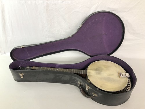 Vintage Grover 4 String Banjo with Black Hardside Case As-Is for Parts ...