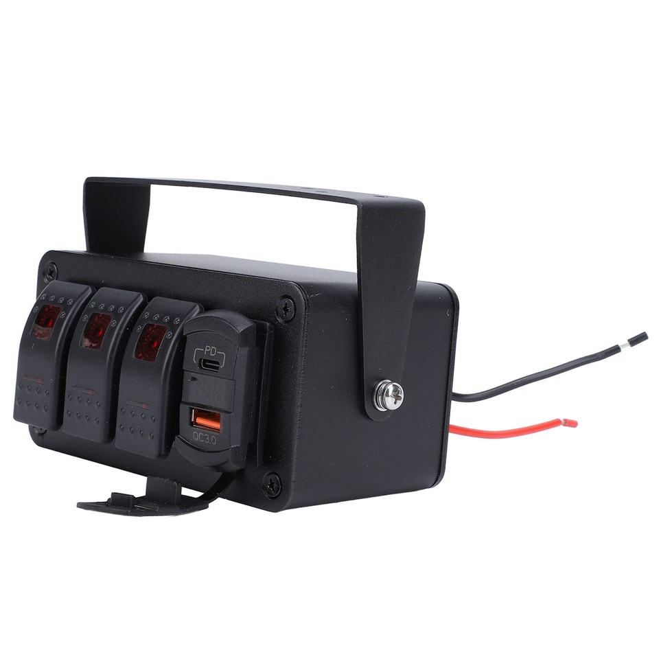 ⁺3 Gang Rocker Switch Panel DC12‑24V On Off Toggle Switch With PD Type ...