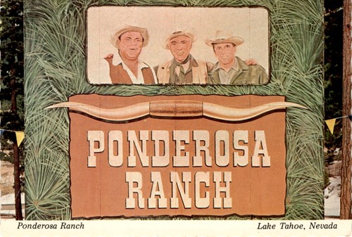 Ponderosa Ranch, Bonanza TV series, Nevada, Lake Tahoe, Reno. Postcard ...