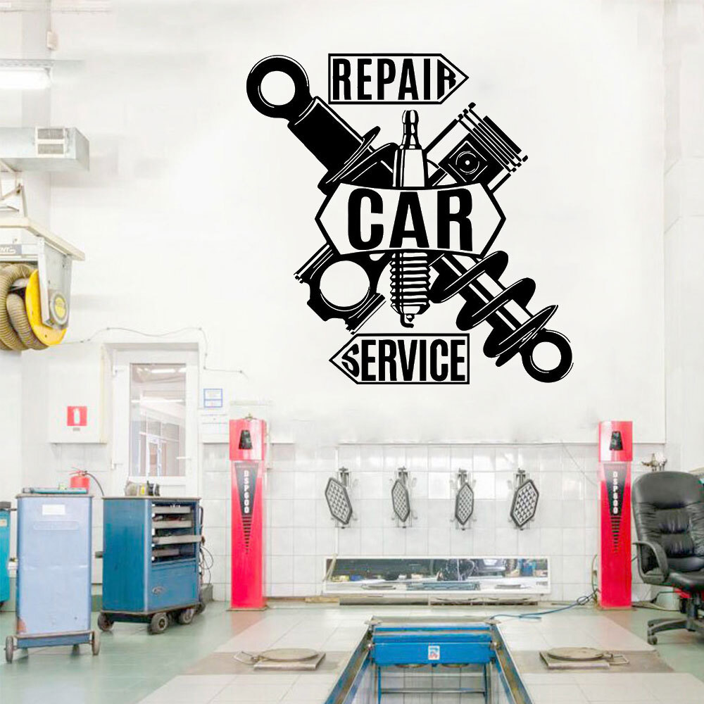 Garage decorative wall decals garage auto repair shop details bump wall ...