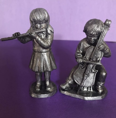 Vintage Michael Ricker Pewter "Mini Music Band Boy And Girl Figurine ...