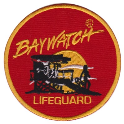 Baywatch Lifeguard With Figure Logo Embroidered Iron-on patch 4" High ...