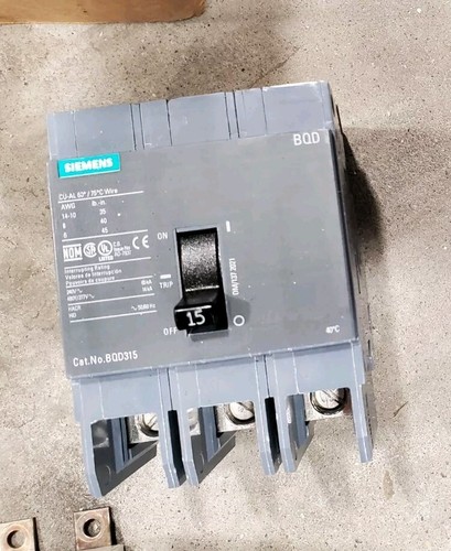 Siemens BQD315 3pole 15amp 480v circuit breaker BQD type NEW! | eBay